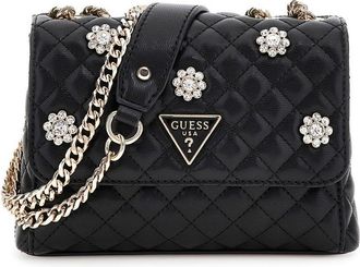 Guess Damen Everlee Mini Convertible Crossbody Flap Umh&auml;ngetasche, Schwarz