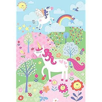 Riva Paoletti little furn. Unicorn Wall Mural PINK 158X232, Papier, Rosa, 158x232cm