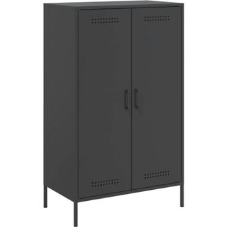 vidaXL Buffet haut noir 68x39x113 cm acier Vidaxl