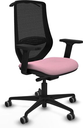 Piqueras y Crespo Schreibtischstuhl mit Rollen in Marderrosa, mit 2D-Armen, h&ouml;henverstellbare Lendenwirbelst&uuml;tze, ausgestattet mit Syncro/Traslack und injiziertem Schau