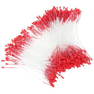 FOMIYES K&uuml;nstliche Bl&uuml;tenkerne 1mm Seidenmatt Rot Ca 380 St&uuml;ck Pro Beutel Selbstgemacht Blumenhandwerk Zubeh&ouml;r f&uuml;r Blumenarrangements Haarnadeln und Festliche