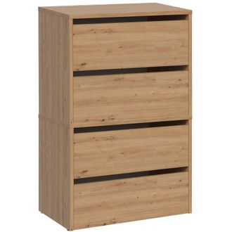 MODO Modo - Schuhschrank X2 Doppelt 4 Regale Regale Handwerker Eiche f&uuml;r Home Office