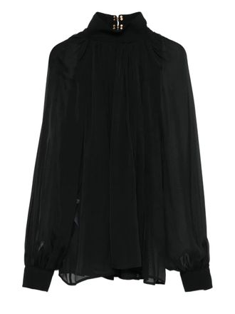 Elisabetta Franchi Bluse mit Kristallen - Schwarz