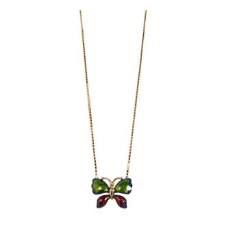 Valentino Garavani Halskette mit Schmetterlingsmotiv-Anh&auml;nger - - Accessories - Damen - Mehrfarbig - ONE SIZE