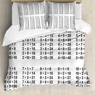 Abakuhaus Lehrreich Bettbezugs Set Für Doppelbetten, Mathematik Algebra, Milbensicher Allergiker geeignet mit Kissenbezügen,Schwarz Weiß