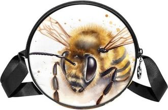 Generic Sac &agrave; bandouli&egrave;re Circle pour femme, petit sac &agrave; bandouli&egrave;re avec fermeture &eacute;clair, bretelles r&eacute;glables, sac &agrave; main rond d&eacute;contract&eacute; pour femmes et fi