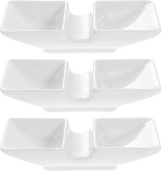 Hemoton 3 STK Sauce Gericht Tauchschalen Serviertablett Dip-Gerichte Chip-tauchen Saucenteller Gew&uuml;rztablett Sojagerichte Mini-gew&uuml;rzschale Sushi Wei&szlig; Lebensm