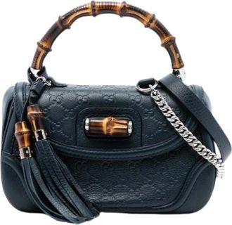 Gucci Sac bandouli&egrave;re Bamboo Pre-owned - Femme - Pre-owned - Bleu - Taille: ONE Size