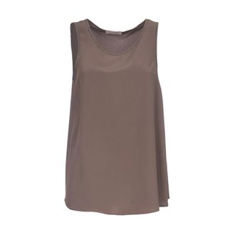Le Tricot Perugia Top smanicato in misto seta - - Tops - Damen - Braun - L