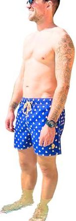 Haute Pression Homme Surf Bb105 Uni Bleu Éléctrique Imprimé Canard Jaune Maillot De Bain, Marine Et Jaune, 42 EU