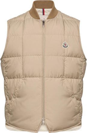 Moncler Moncler Elberton Square-quilted Down Gilet, Men, Beige, Size: 2