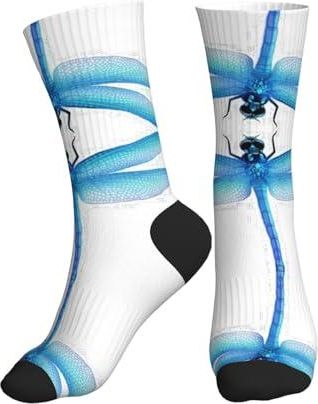 Generic Respirantes Chaussettes Sport Libellule Hommes Socquettes Renforcées Homme Chaussettes Pour Training Cyclisme Yoga 40Cm