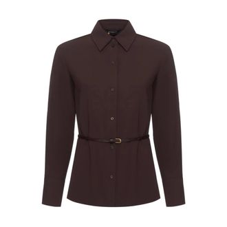 A|X Armani Exchange Cr&ecirc;pe-Hemd mit G&uuml;rtel - - Blouses & Shirts - Damen - Braun - L