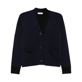 Majestic Filatures Strickjacke mit V-Ausschnitt - - Knitwear - Damen - Blau - S