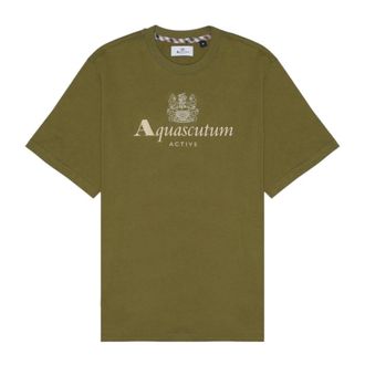 Aquascutum Gro&szlig;es Logo T-Shirt - - Tops - Herren - Gr&uuml;n - XL