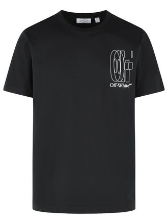 Off-white T-shirt en coton noir Big Double Arrow blanc cass&eacute;