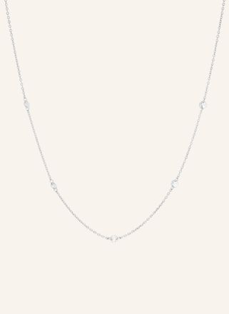 Leaf Halskette Pure Quintruple Aus 18 Karat Wei&szlig;gold Mit Diamanten silber