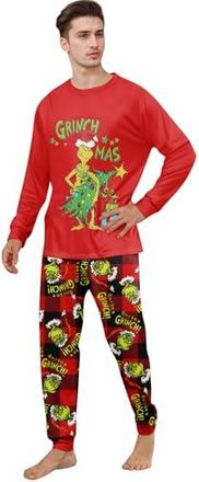 Generic Le Grinch Pyjama Noel Famille De Grinch Adulte Pull Ensembles Bebe Chaud Et Doux Ensemble Enfant Assorti Couple Homme The Costume Deguisement Coton Ve