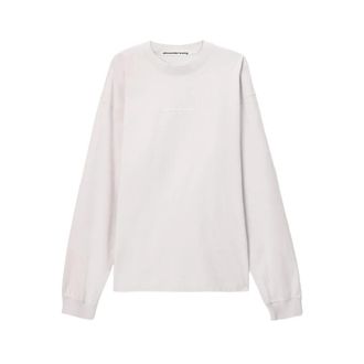 Alexander Wang Logo Print Langarmshirt - - Tops - Damen - Rosa - S