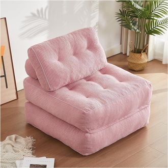 Generic 4-in-1-Schlafsofa, klappbares und wandelbares Schlafsofa mit Kissen, Design menschlicher K&ouml;rperkurven, Verwendung im Wohnzimmer(Rosa)