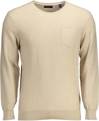 GANT Homme, Pulls, Beige, Taille: 2XL Pull Beige à Manches Longues avec Poche