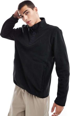 Polo Ralph Lauren Sweatshirt aus Polarfleece in Schwarz mit Markenlogo und kurzem Rei&szlig;verschluss