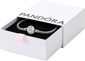 Pandora Pandora Funkelndes Crown O Schlangen-Gliederarmband in Silber 16 cm, 599046C01-17