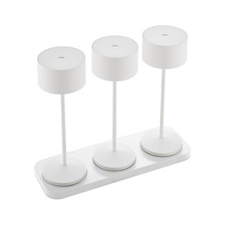 Sigor Veluna 3er-Set schneewei&szlig; inkl. Ladestation - LED Akku-Tischlampe dimmbar & kabellos mit FlexMood (2200K/2700K), bis 12h Leuchtdauer, USB-C Ladefunkti