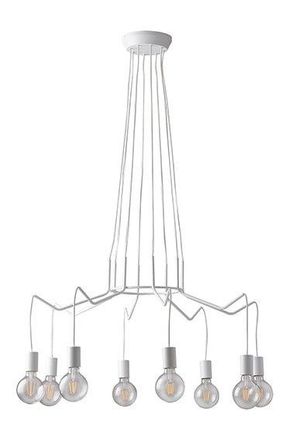Luce-Ambiente-Design Habitat Suspension With Adjustable White Cables Eight Light Points