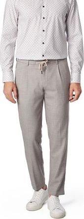 Bugatti Herren Bundfaltenhose braun Woll-Stretch