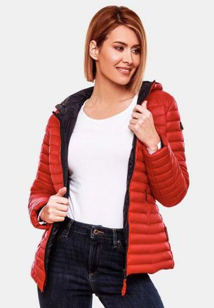 Marikoo Steppjacke Marikoo Asraa Damen Steppjacke B857 &Uuml;bergangsjacke mit kontrastfarbendem Rei&szlig;verschluss