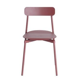 PETITE FRITURE Chaise empilable Fromme - Rouge - Aluminium - Designer Tom Chung