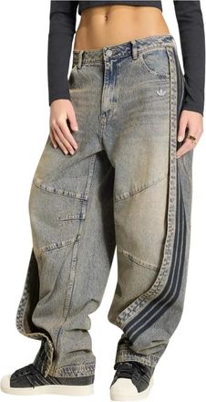 adidas Femme, Jeans, Bleu, Taille: W27 L32 Adilenium 5.0 Banana Overlay Denim Joggers