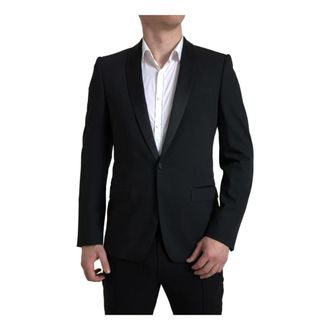 Dolce & Gabbana Authentischer Wollblazer mit Schalkragen - - Jackets - Herren - Schwarzk - M