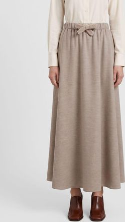 Herno Ausgestellter Midi-Strickrock aus Wollmischung mit hoher Taille und Kordelzug