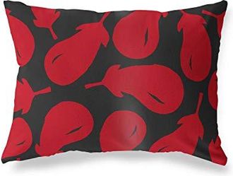 Bonamaison Le Jardin du Lin Kissenbezug Zierkissenbezug Rot-Schwarz Kissenbezug, Für Bett, Auto, Sofa, Haus, Wohnzimmer, Schlafzimmer, Dekoration, 45x60 Cm - Ent