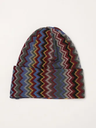 Missoni Bonnet en m&eacute;lange de laine &agrave; motif zigzag multicolore