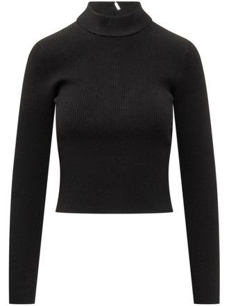 Michael Michael Kors Gerippter Strickpullover mit Stehkragen - Schwarz