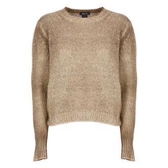 Avant Toi Pullover aus Kaschmir mit Rippstrickb&uuml;ndchen - - Knitwear - Damen - Braun - XS