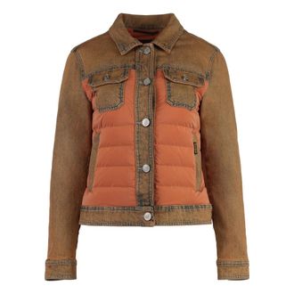 Moorer Gepolsterte Frontpaneel G&auml;nse Daunenjacke - - Jackets - Damen - Orange - XS