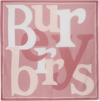 Burberry Lettering Logo Baumwollseide-Schal - - Accessories - Damen - Rosa - ONE SIZE