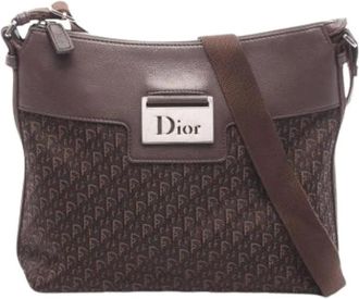 Dior Sac bandouli&egrave;re Trotter en toile Pre-owned - Femme - Pre-owned - Brun - Taille: ONE Size