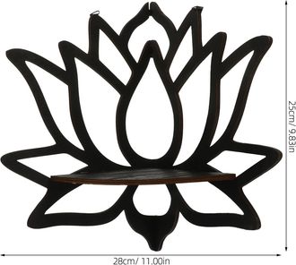 BESPORTBLE Eckregal Holz Hängend Lotusform Schwebendes Regal Wanddeko Eckablage Vielseitig Wohnzimmer Schlafzimmer Küche Organizer