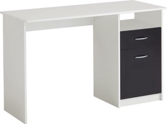 FMD M&ouml;bel 3004-001 Jackson Schreibtisch, holz, wei&szlig;/schwarz, ma&szlig;e 123.0 x 50.0 x 76.5 cm (BHT)
