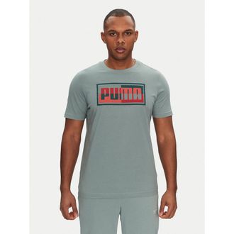Puma T-Shirt Graphics Box 684827 Gr&uuml;n Regular Fit