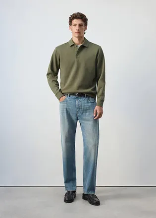 Mango Sweat col polo regular-fit kaki - Homme - XXL - MANGO MAN