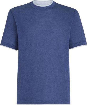 Brunello Cucinelli Homme, Tops, Bleu, Taille: 2XL T-Chemises