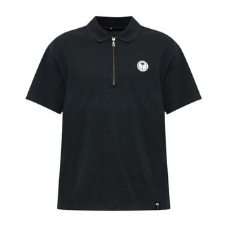 Palm Angels Polohemd aus Baumwolle mit aufgen&auml;htem Logo - - Tops - Herren - Blau - XS