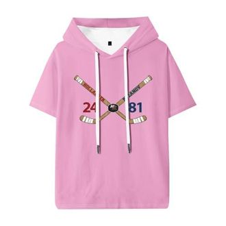 Generic T-shirt &agrave; capuche HeatRivalry Hollander Rozanov Hockey pour femmes et hommes T-shirt &agrave; manches courtes d&eacute;contract&eacute; Streetwear Tops, rose, 4XL