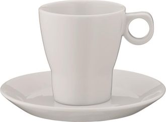 WMF Barista Caf&eacute; cr&eacute;me Tasse 150 ml, Kaffeetasse mit Untertasse, Kaffeeglas, Porzellan, sp&uuml;lmaschinengeeignet
